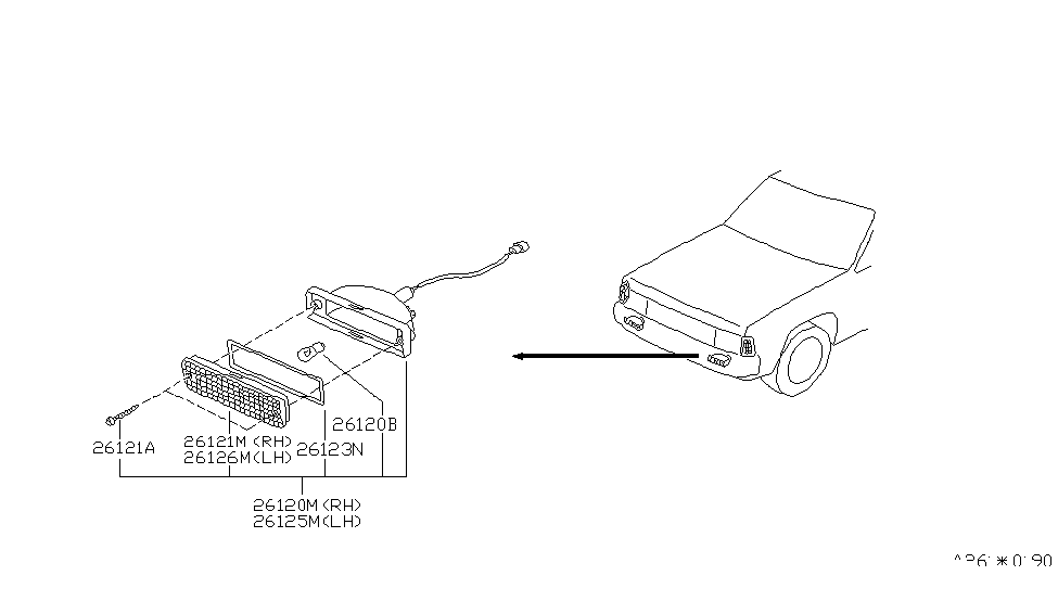 1995 Nissan Hardbody Pickup (D21U) Front Combination Lamp