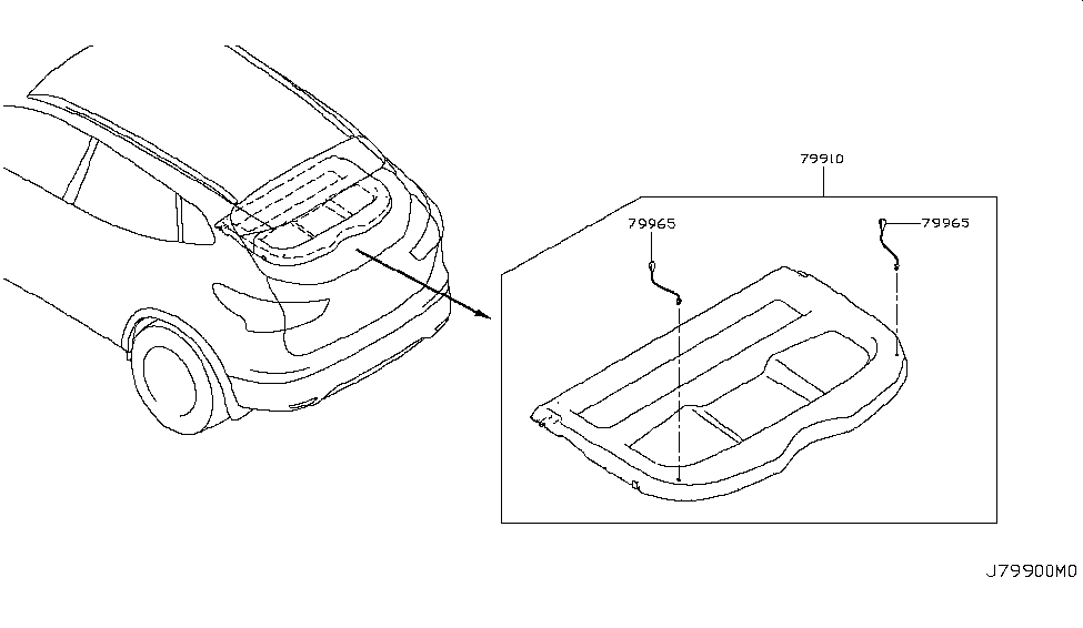 2018 Nissan Rogue Sport Rear & Back Panel Trimming