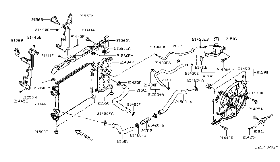 21410-6MA1A | Genuine Nissan #21410-6MA1A RADIATOR ASSY