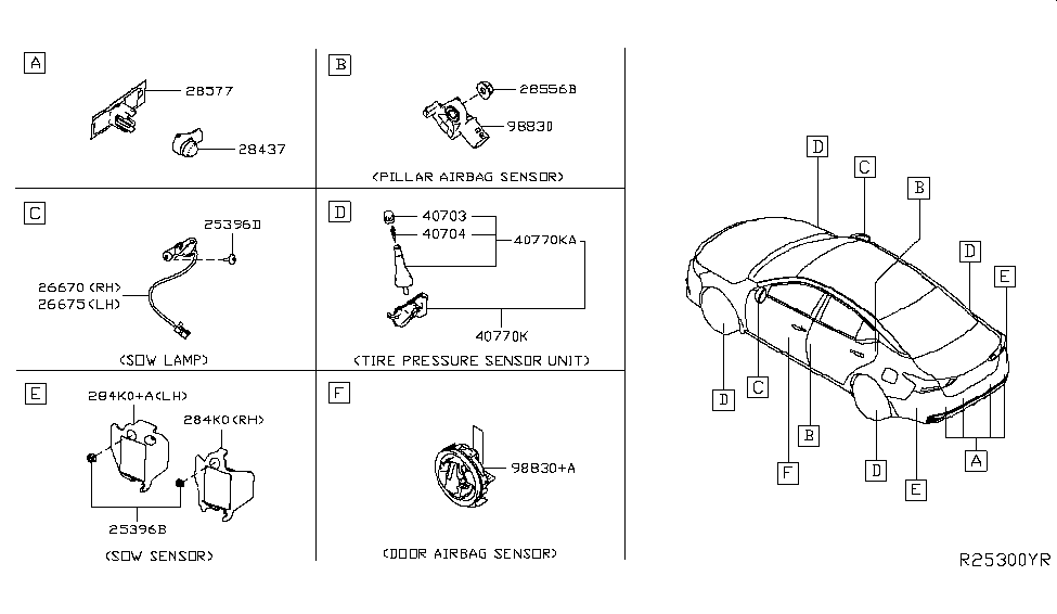 26670-6CA0A Genuine Nissan #266706CA0A Lamp-SOW,RH