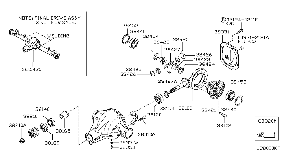 38189-ZJ00A | Genuine Nissan #38189-ZJ00A SEAL-OIL