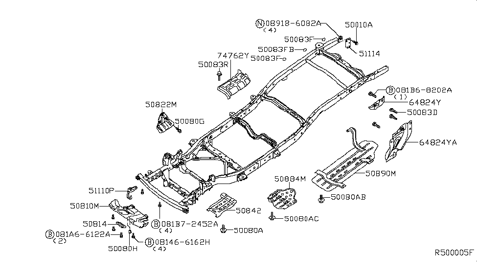 51162-EA81A Genuine Nissan #51162EA81A Reinforce-Hook
