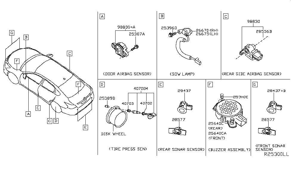28438-3SH0C | Genuine Nissan #28438-3SH0C SENSOR ASSY DISTANCE