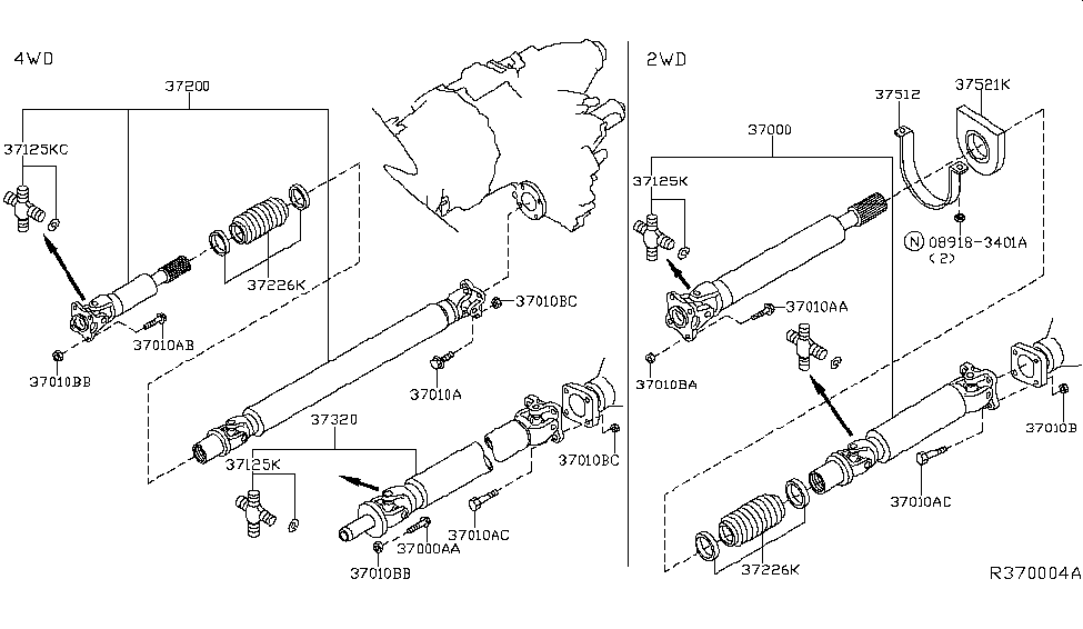 37171-AL60A | Genuine Nissan #37171-AL60A NUT-FIX PROPELLER SHAFT