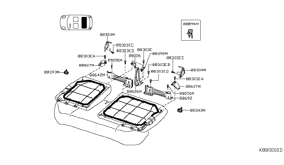 88392-EM01A | Genuine Nissan #88392-EM01A BRACKET