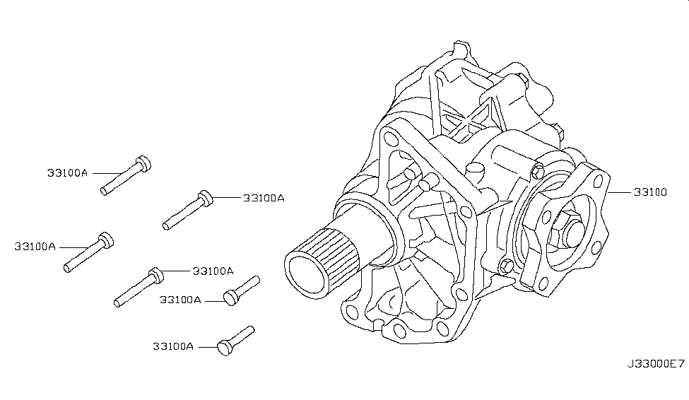 2016 Nissan Rogue Japan Make Transfer Assembly & Fitting