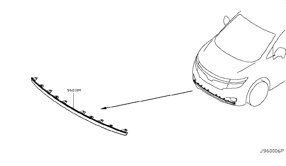 96015-1JA0A | Genuine Nissan #96015-1JA0A AIR SPOILER FRONT