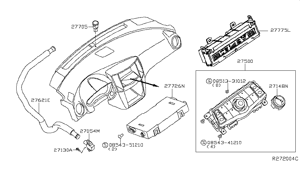 27721-3AA0A | Genuine Nissan #27721-3AA0A SENSOR ASSY-SUN
