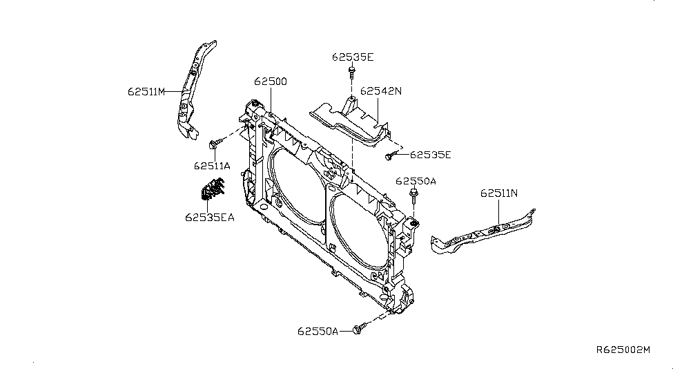 2014 Nissan Maxima Front Apron & Radiator Core Support