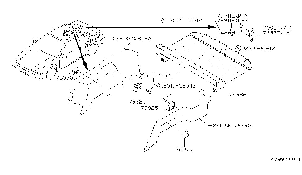 79916-84M00 Genuine Nissan Part