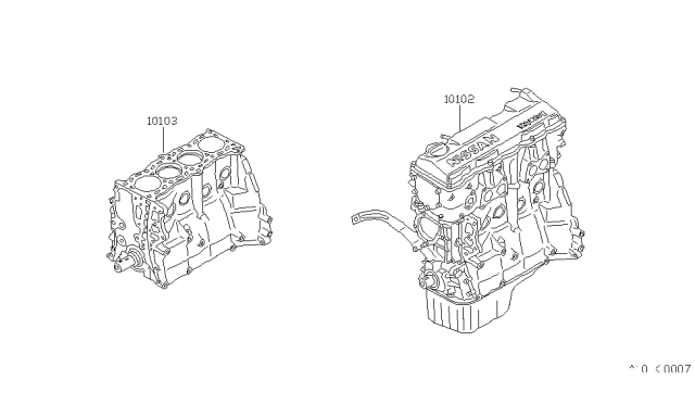Bare & Short Engine - 1989 Nissan Sentra