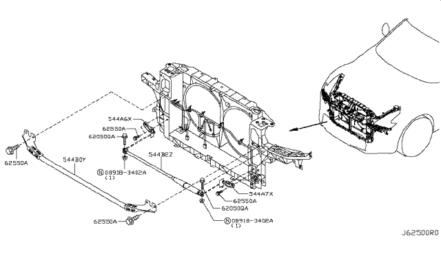 Front Apron & Radiator Core Support - 2019 Nissan 370Z
