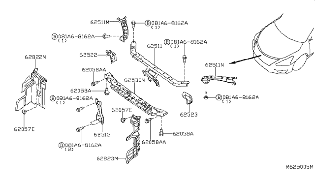 Front Apron & Radiator Core Support - 2019 Nissan Sentra