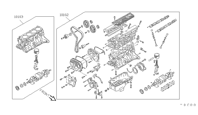Bare & Short Engine - 1988 Nissan Pulsar NX