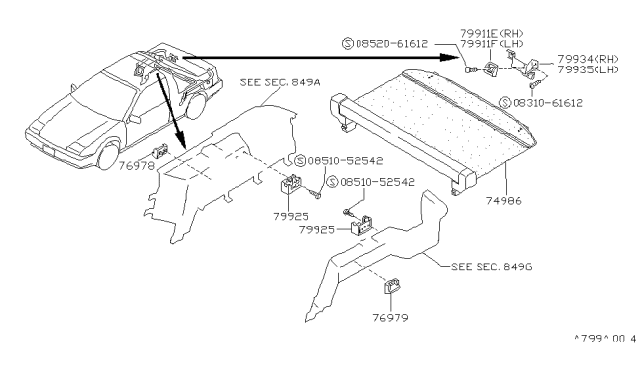 79916-84M00 Genuine Nissan Part