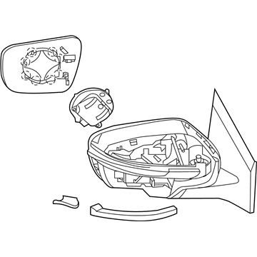 96302-5AA5A Genuine Nissan #963025AA5A Mirror-Skull Cap LH