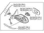 96301-3TH0A Genuine Nissan #963013TH0A Mirror Assembly-Outside RH
